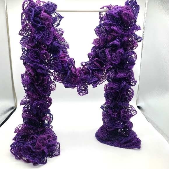 Accessories | Handmade Purple Ruffle Scarf | Poshmark